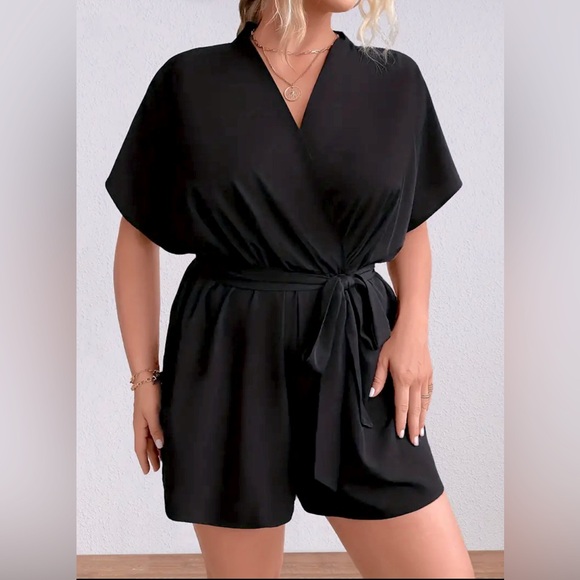 Pants & Jumpsuits | Short Sleeve V Neck Romper | Poshmark